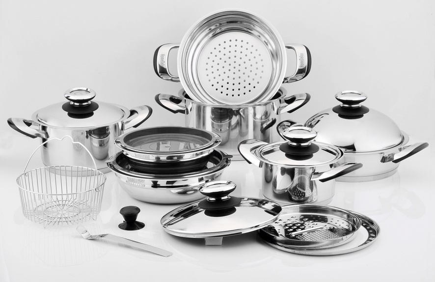 Stainless Steel Cookware Set,18 pcs wide edge cookware set